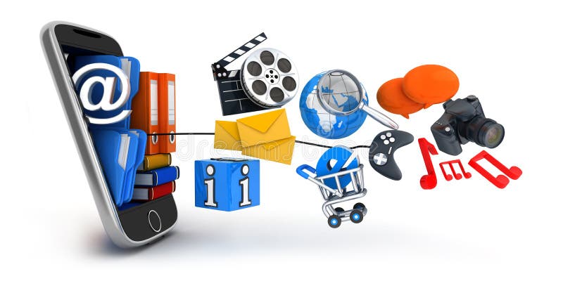 Multimedia stock illustration. Illustration of mail, downloading - 26030491