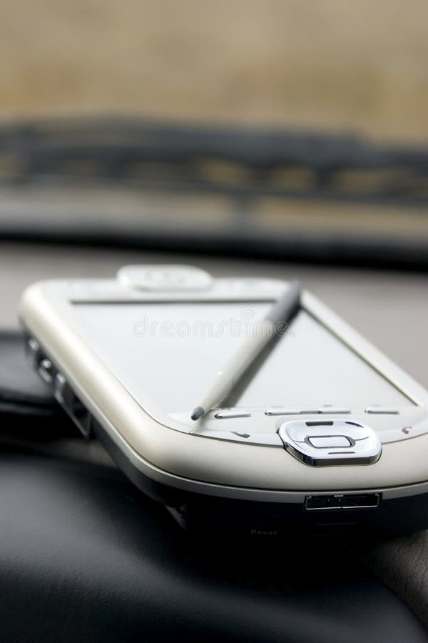 PDA - Palm on the Deck of the Car Stock Photo - Image of board ...