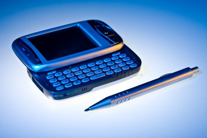 PDA & Pen on Notebook stock photo. Image of palm, button - 458296