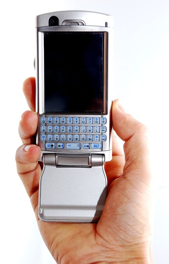 Pda phone stock photo. Image of hand, press, handset, number - 2382784