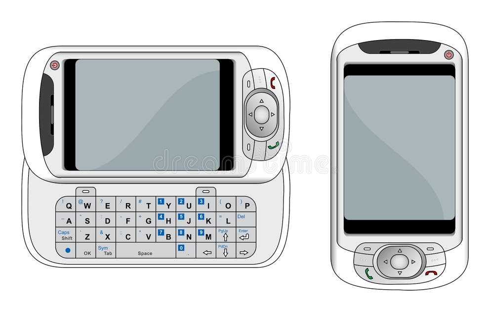 PDA Phone Vector Illustration Stock Vector - Illustration of email ...