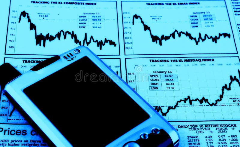 PDA on stock chart stock image. Image of analyzing, finance - 3929567