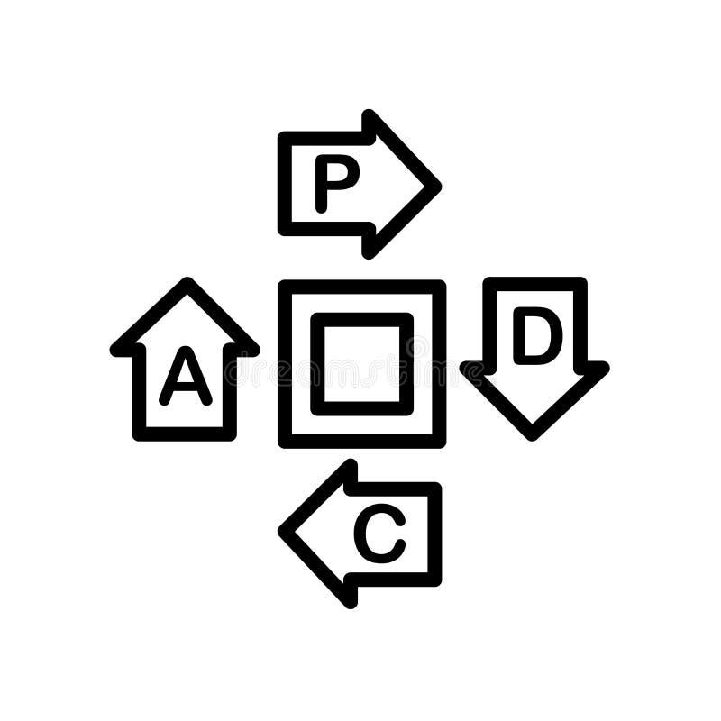 PDCA White Write Leaning At Red Wall - 3D Rendering Illustration Stock ...