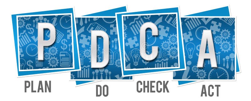 PDCA Blue Stripes Rounded Squares Stock Illustration - Illustration of ...