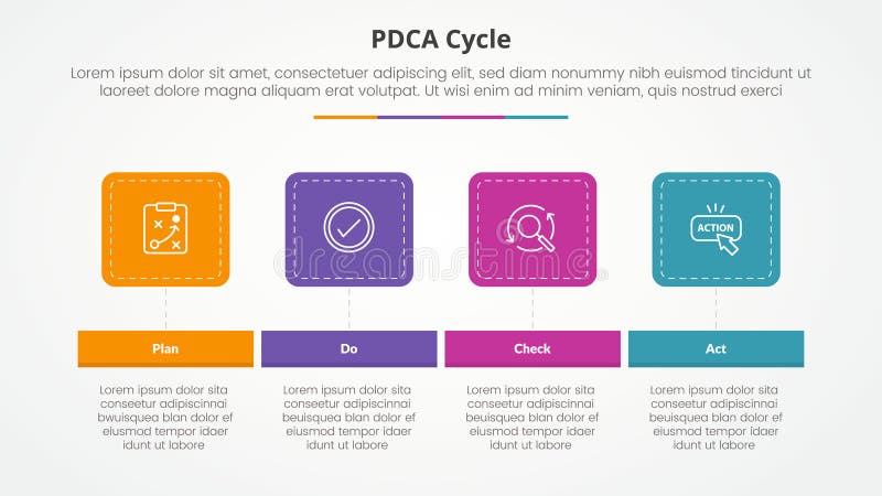 PDCA Plan Do Check Act Framework Infographic Concept for Slide ...
