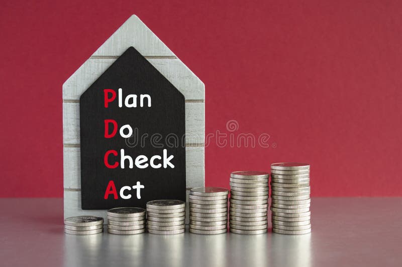 PDCA Symbol. Concept Words Plan Develop Control Action Written on a ...