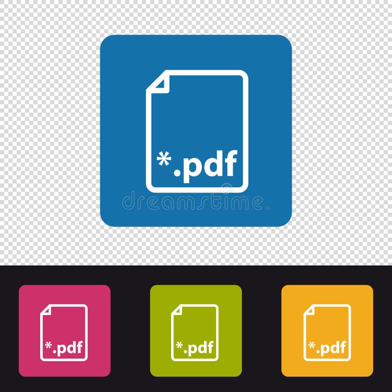PDF Button - Colorful Vector Illustration - Isolated on Transparent ...