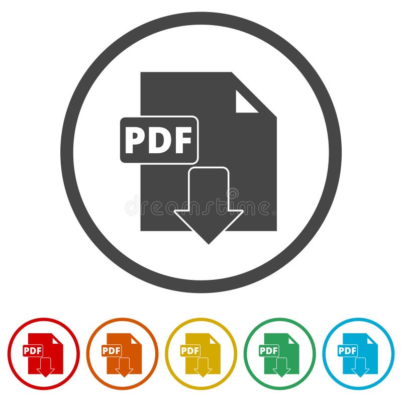 PDF File Document Icon. Download Pdf Button Stock Vector - Illustration ...