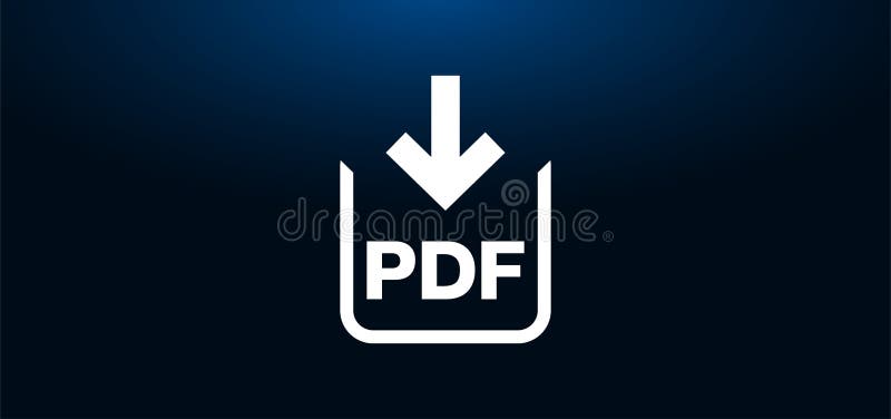 PDF Document Download Icon Eyeball Blue Round Button Stock Illustration ...