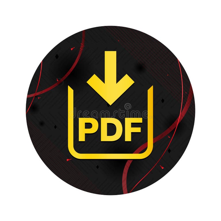 PDF Document Download Icon Elegant Black Round Button Stock Vector ...