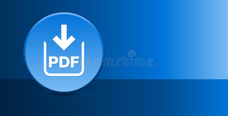 PDF Document Download Icon Glassy Modern Blue Button Abstract ...