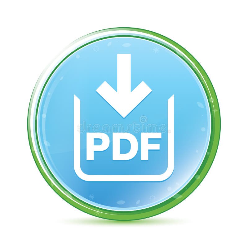 PDF Document Download Icon Eyeball Blue Round Button Stock Illustration ...