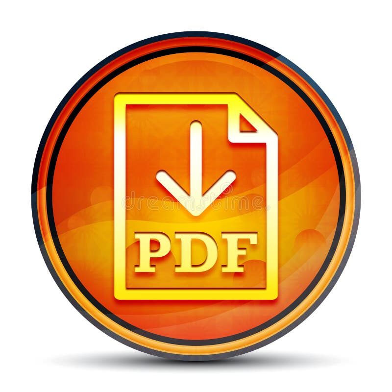 PDF Document Download Icon Shiny Bright Orange Round Button ...