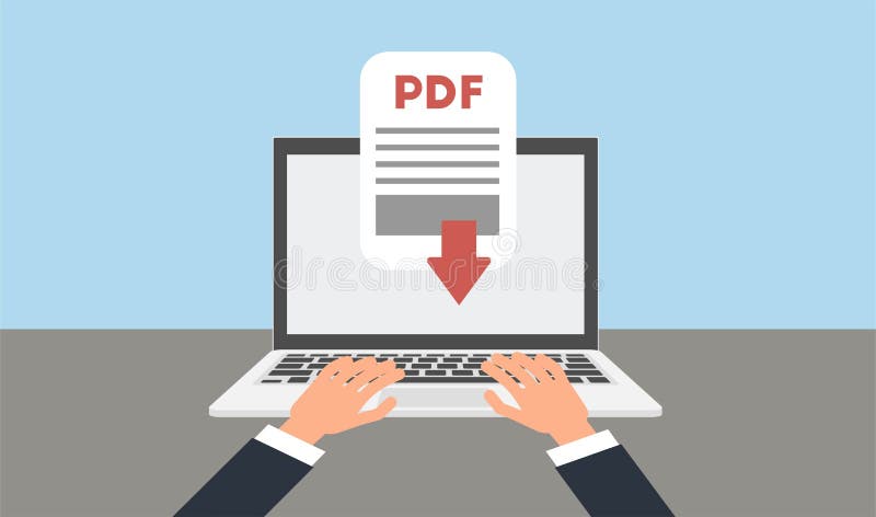 Pdf Document Download on the Laptop Concept. Vector Stock Vector ...