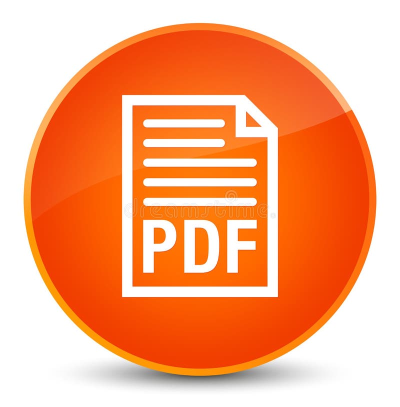 PDF Document Icon Elegant Orange Round Button Stock Illustration ...