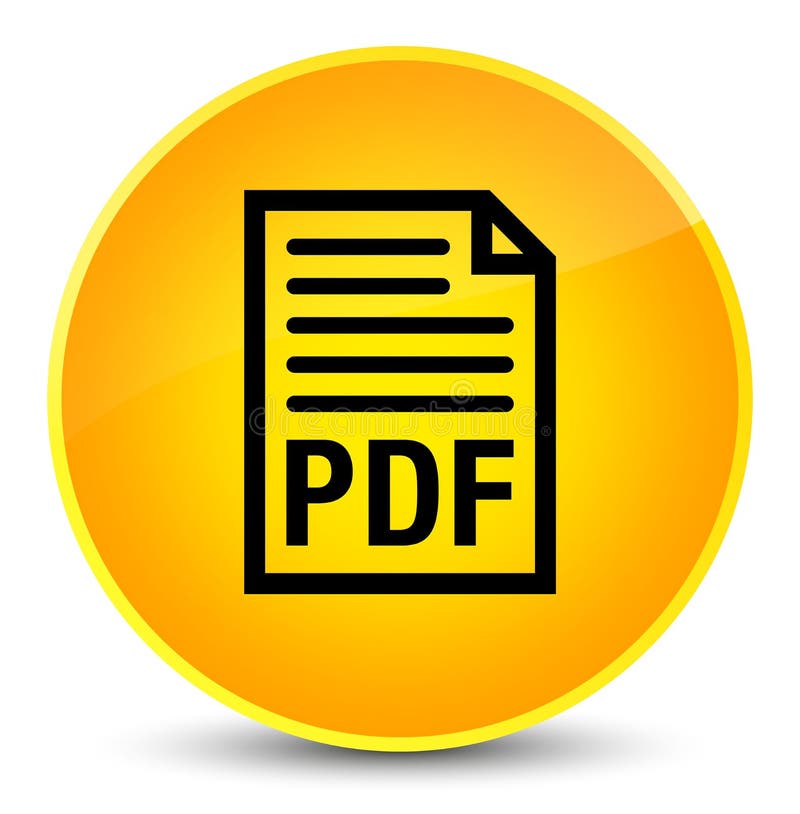 PDF Document Icon Elegant Yellow Round Button Stock Illustration ...