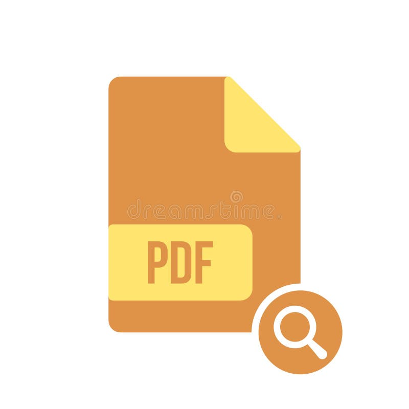PDF Document Icon, Pdf Extension, File Format Icon with Research Sign ...