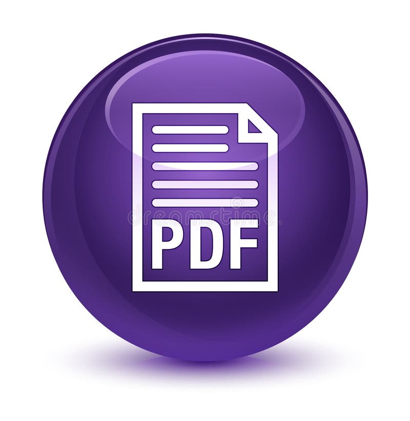 PDF Document Icon Glassy Purple Round Button Stock Illustration ...