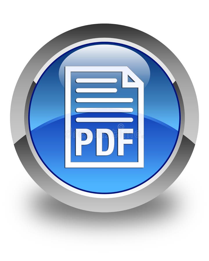 PDF Document Icon Glossy Blue Round Button Stock Illustration ...