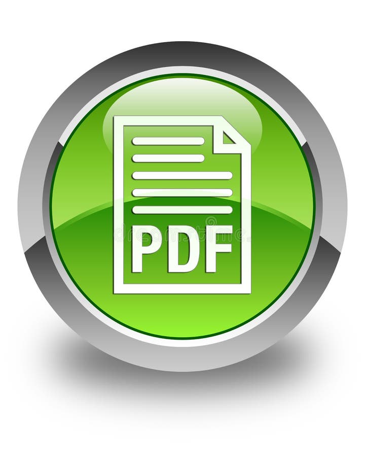 PDF Document Icon Glossy Green Round Button Stock Illustration ...