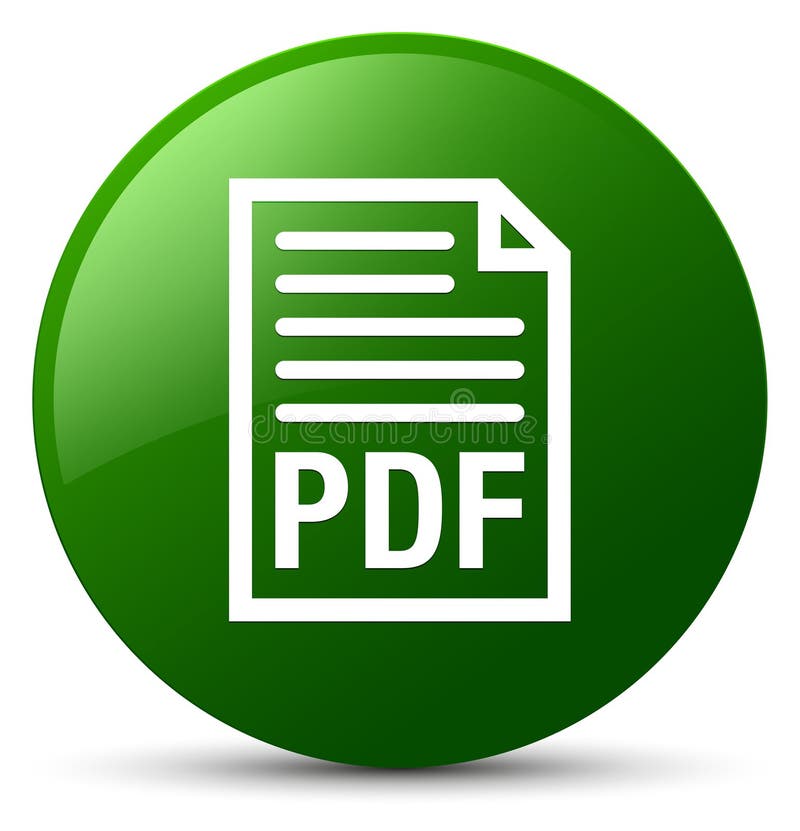 PDF Document Icon Green Round Button Stock Illustration - Illustration ...