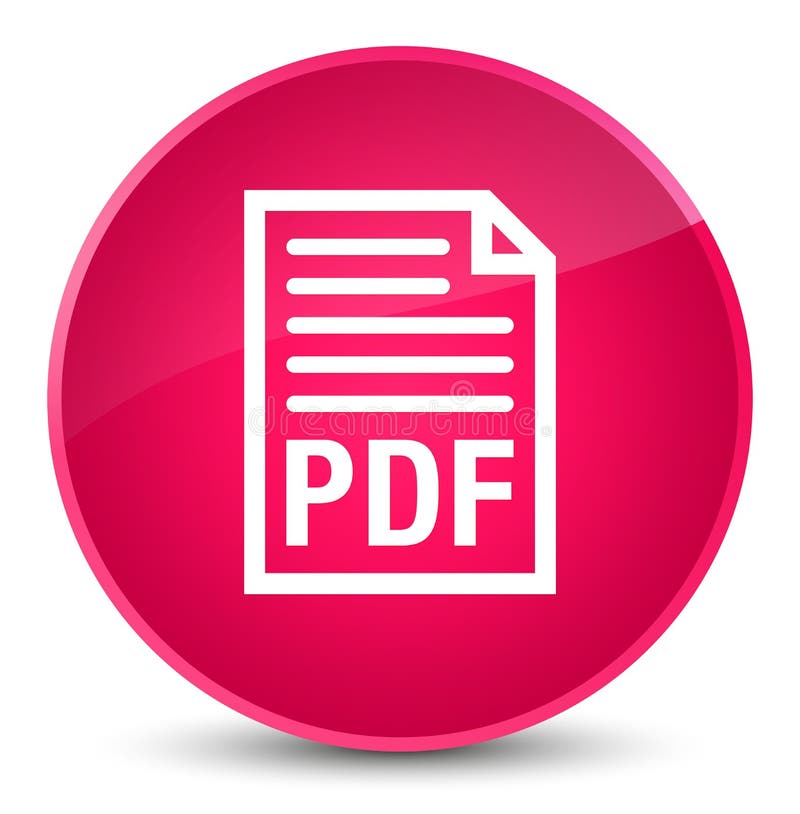 PDF Document Icon Elegant Pink Round Button Stock Illustration ...