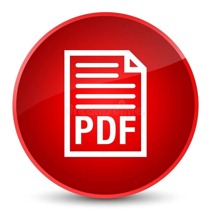 PDF Document Icon Elegant Red Round Button Stock Illustration ...