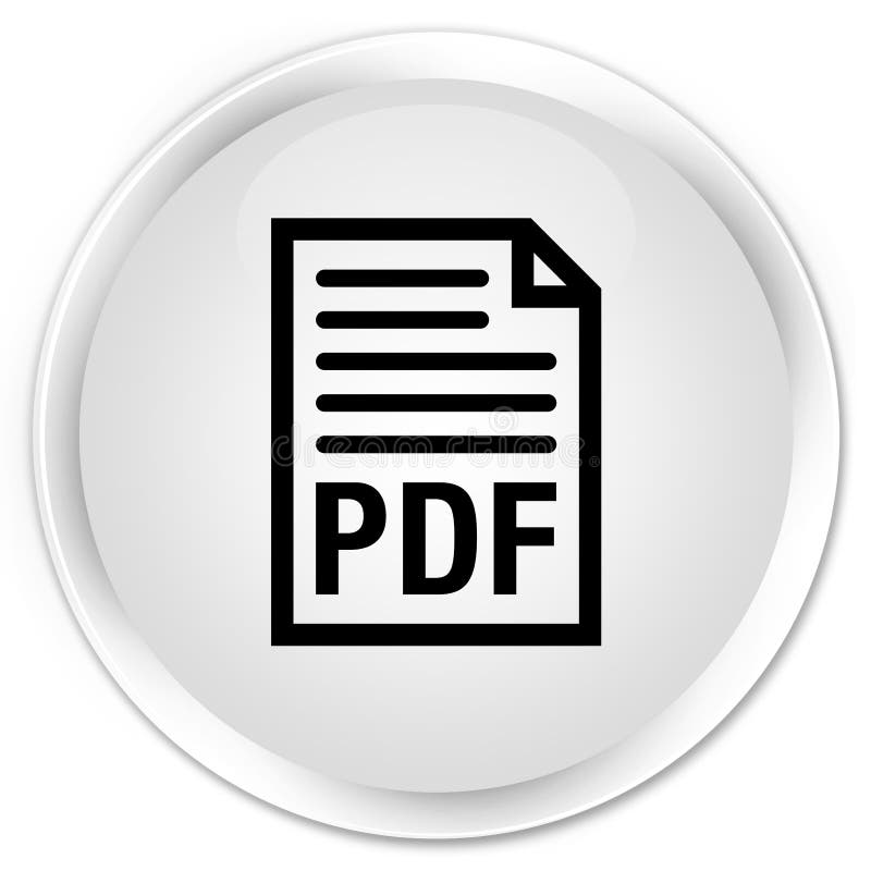 PDF Document Icon Premium White Round Button Stock Illustration ...