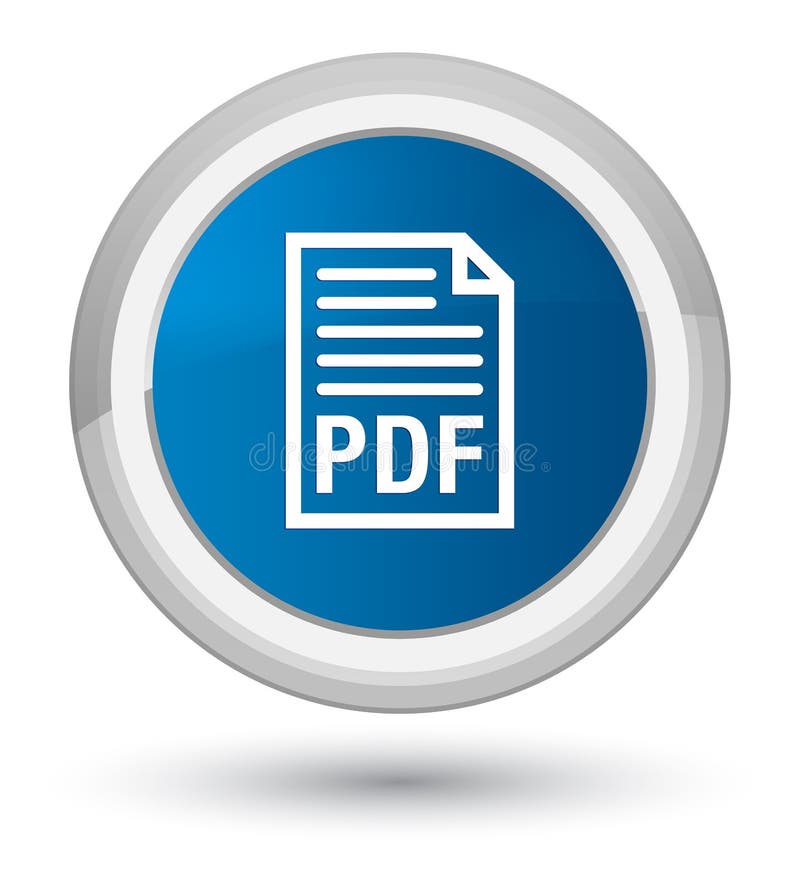 PDF Document Icon Prime Blue Round Button Stock Illustration ...