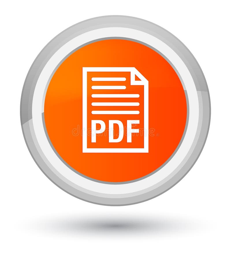 PDF Document Icon Prime Orange Round Button Stock Illustration ...