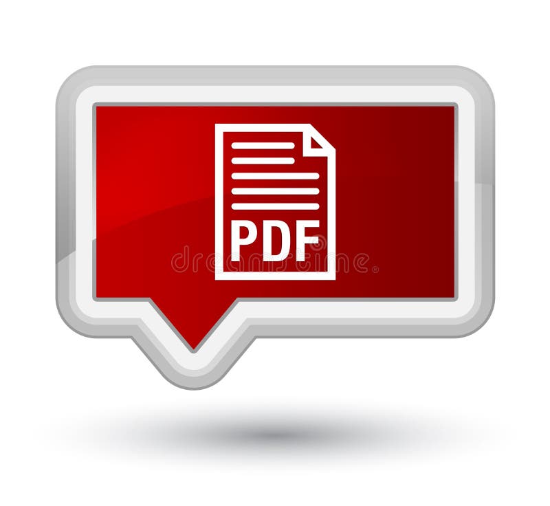 PDF Document Icon Prime Red Banner Button Stock Illustration ...