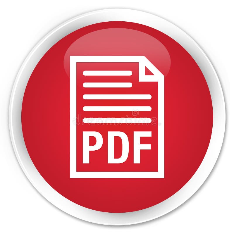 PDF Document Icon Premium Red Round Button Stock Illustration ...