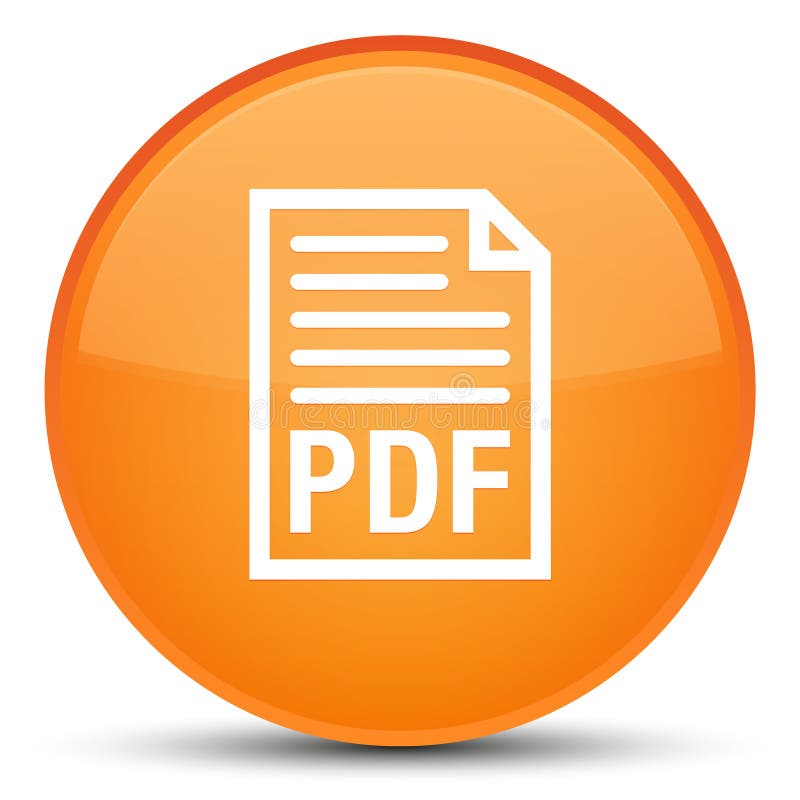 PDF Document Icon Special Orange Round Button Stock Illustration ...