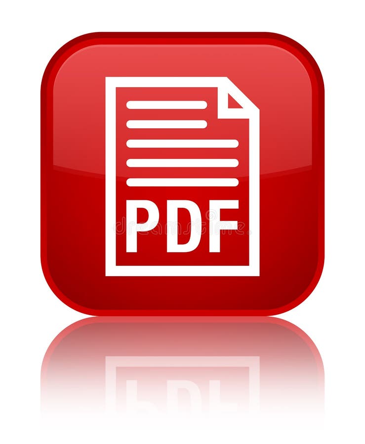 PDF Document Icon Special Red Square Button Stock Illustration ...