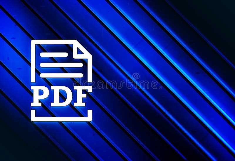 PDF Document Page Icon Artistic Line Abstract Blue Background ...