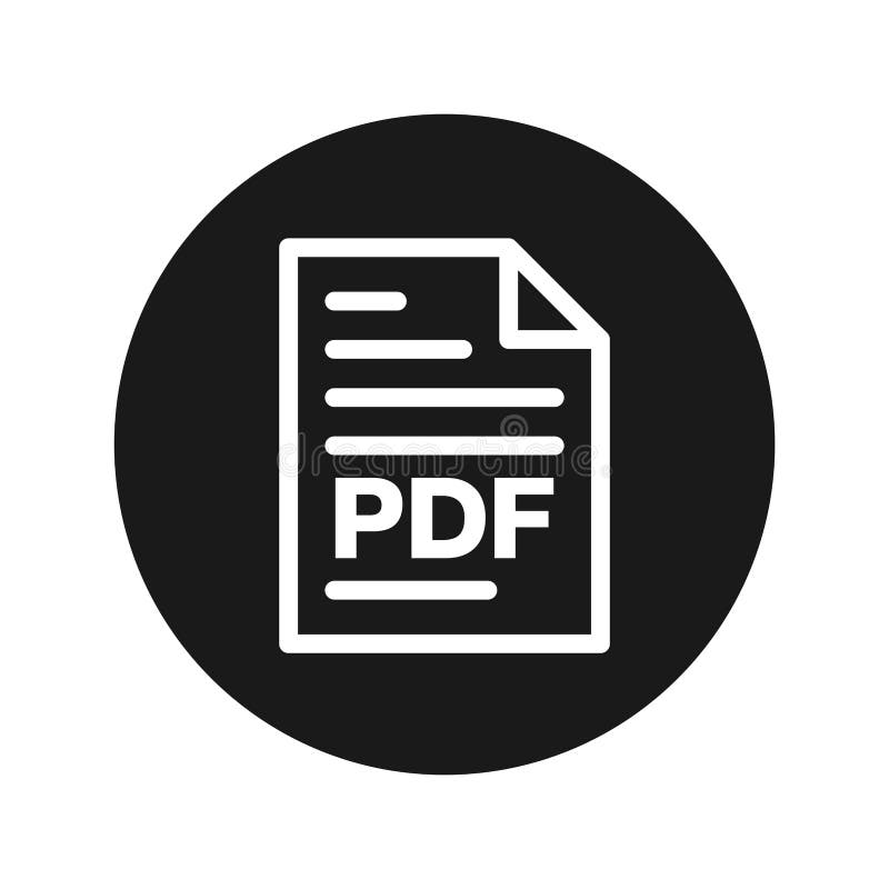 PDF Document Page Icon Flat Black Round Button Vector Illustration ...