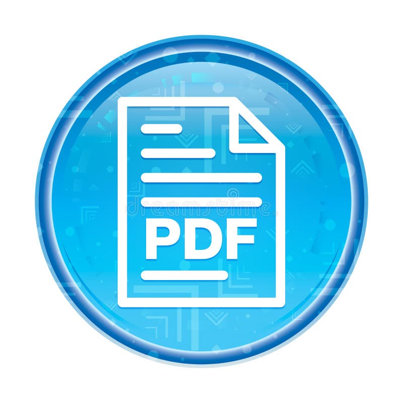 PDF Document Page Icon Floral Blue Round Button Stock Illustration ...