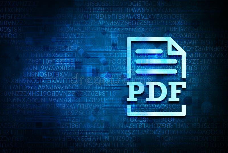 PDF Document Page Icon Abstract Blue Background Illustration Design ...