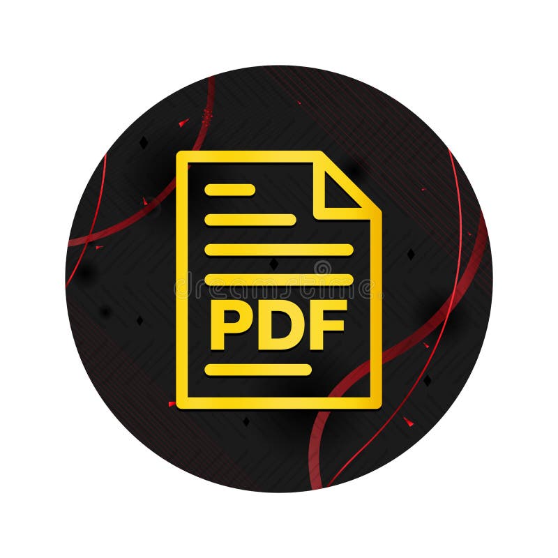 PDF Document Page Icon Elegant Black Round Button Stock Vector ...