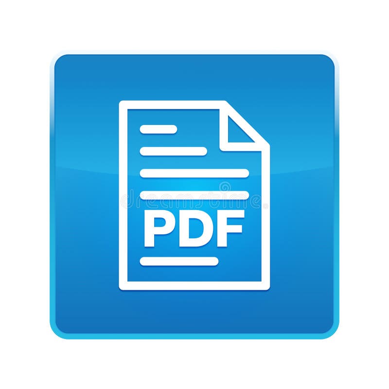 PDF Document Icon Blue Square Button Stock Illustration - Illustration ...