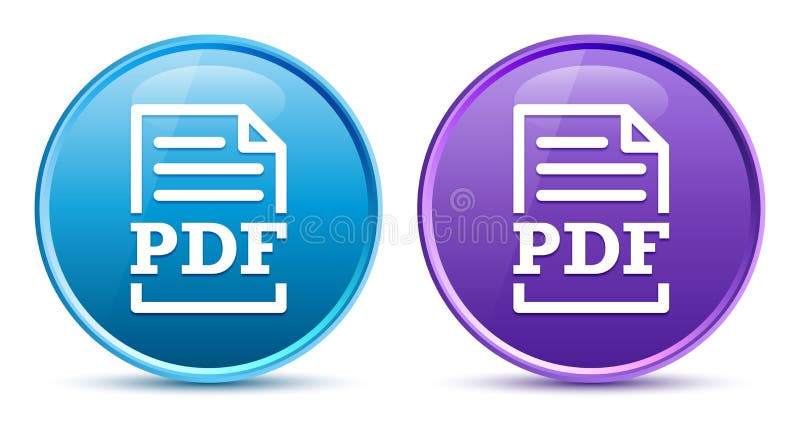 PDF Document Page Icon Sleek Soft Round Button Set Illustration Stock ...