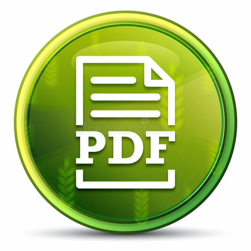 PDF Document Page Icon Spring Bright Natural Green Round Button ...