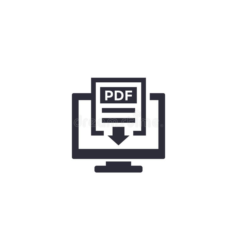 PDF Download with Computer Icon Stock Vector - Illustration of save ...