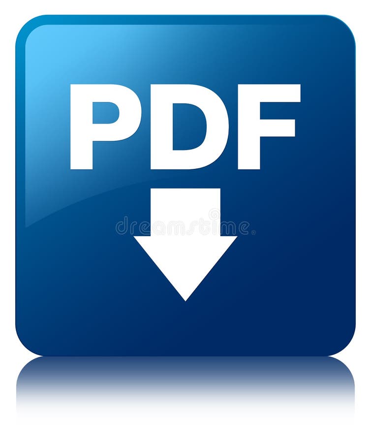 PDF Download Icon Blue Square Button Stock Illustration - Illustration ...
