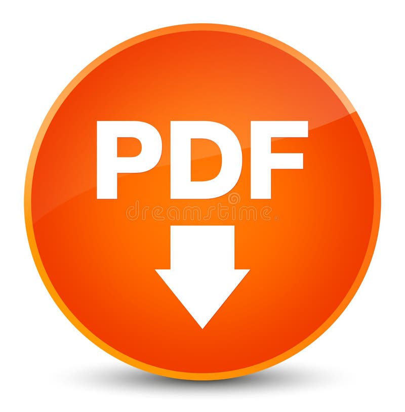PDF Download Icon Elegant Orange Round Button Stock Illustration ...