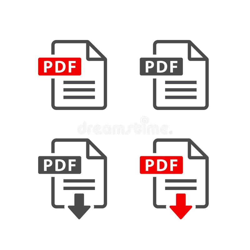 PDF Download Icon. File Download Icon Stock Vector - Illustration of ...