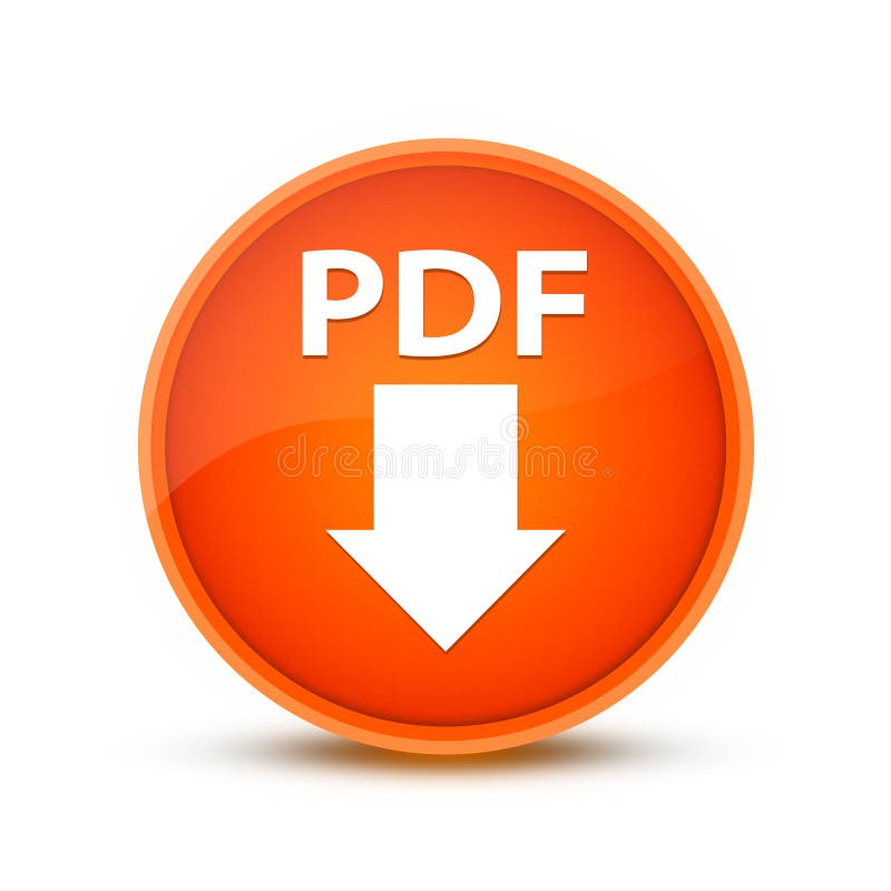 PDF Download Icon Isolated On Glassy Orange Round Button Abstract Stock ...