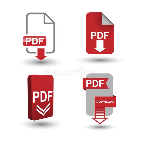 PDF Download icons stock vector. Illustration of file - 55972647