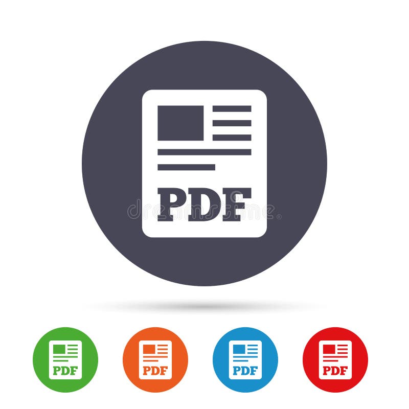 PDF File Document Icon. Download Pdf Button Stock Vector - Illustration ...