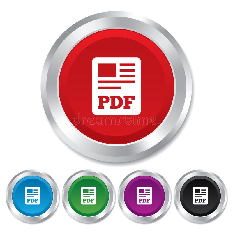 PDF File Document Icon. Download Pdf Button Stock Vector - Illustration ...